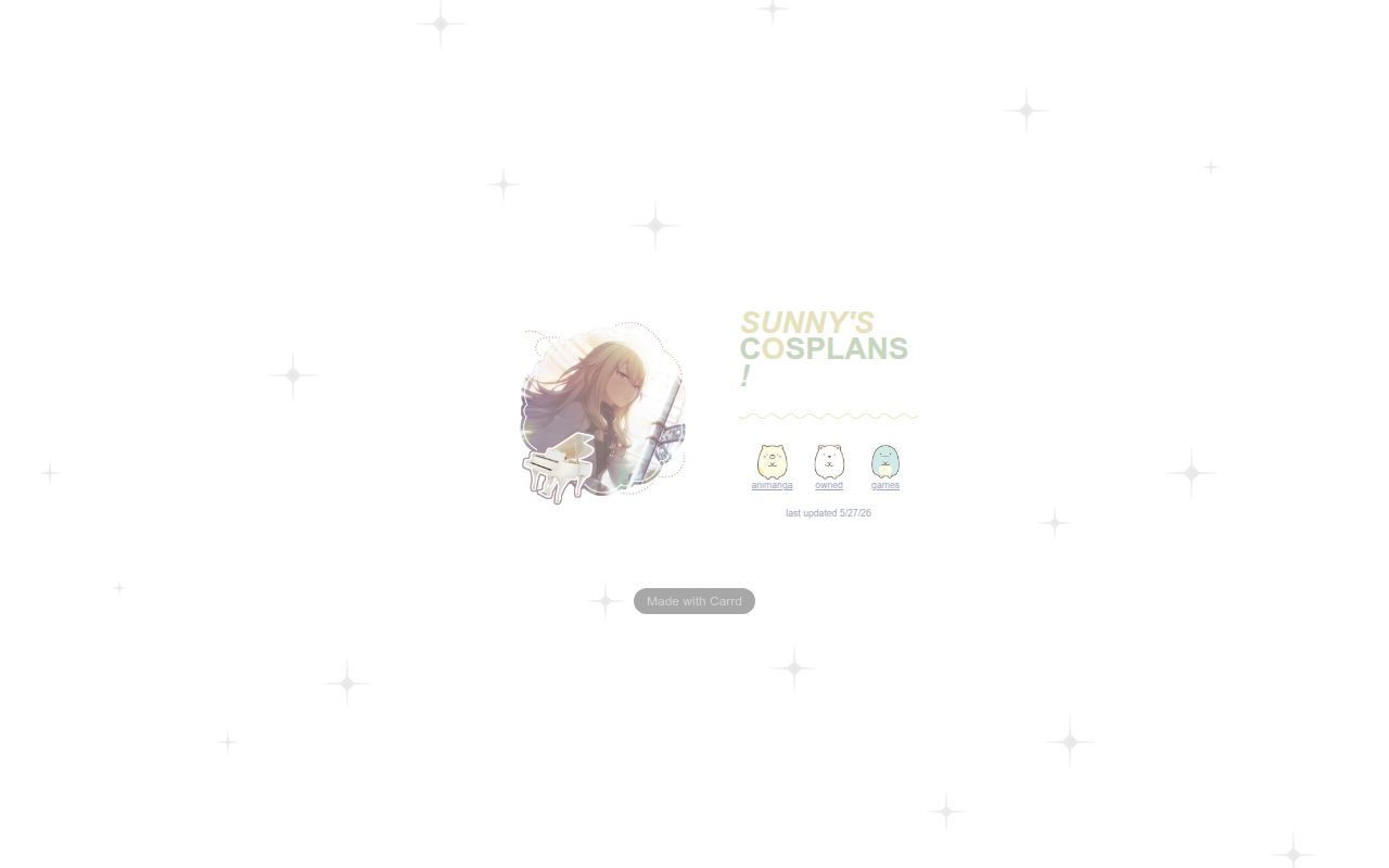 ˇ sunny's cosplans